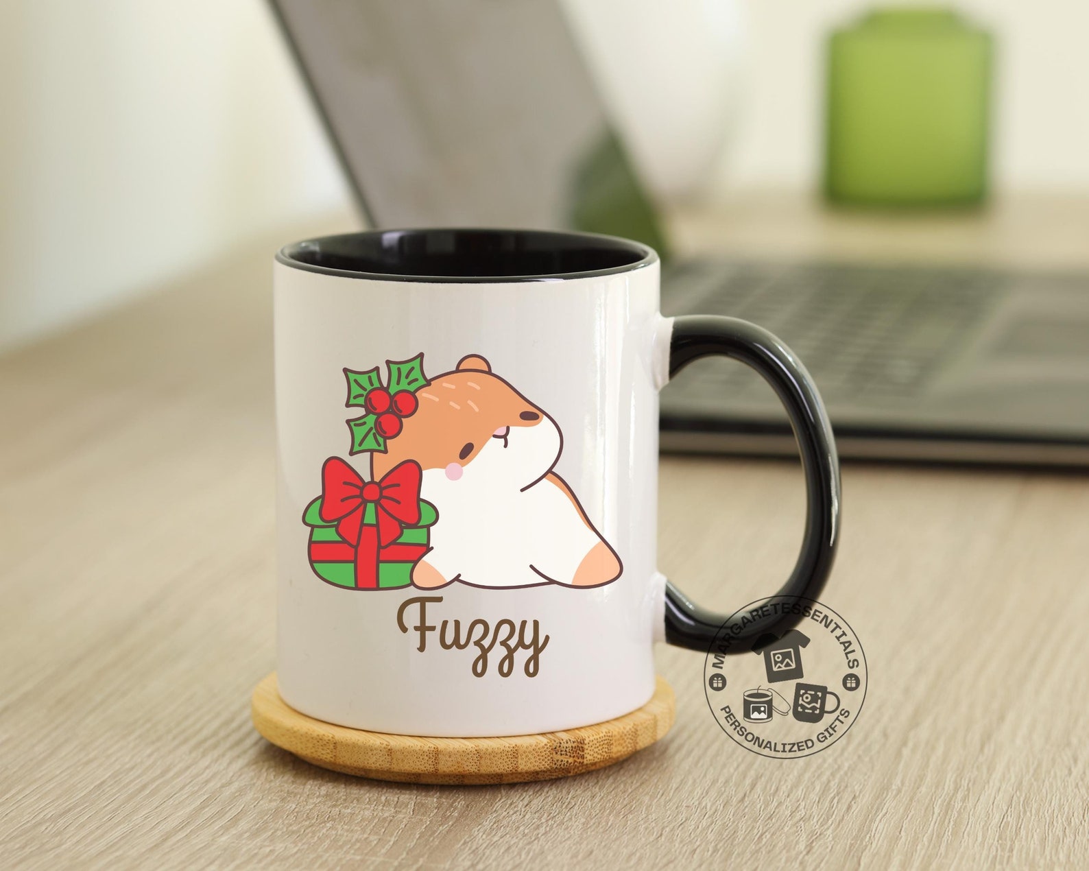 Personalized Christmas Hamster Mug Cute Hamster Design Custom Name ...