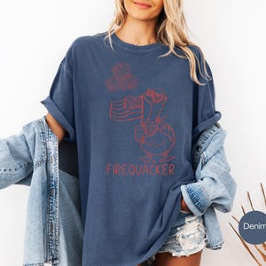 4th of July Goose Shirt, Funny July 4th Shirt, Firequacker Patriotic T ...
