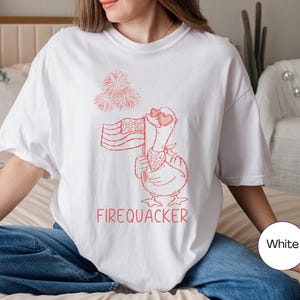 4th of July Goose Shirt, Funny July 4th Shirt, Firequacker Patriotic T ...