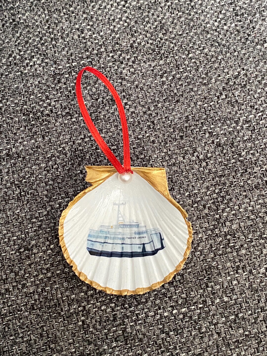 Nantucket Decoupage Scallop Shell Christmas Ornament Nantucket ...