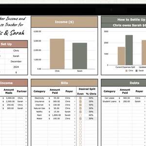 Couples Income Expenses Savings Tracker Template Google Sheets Budget ...