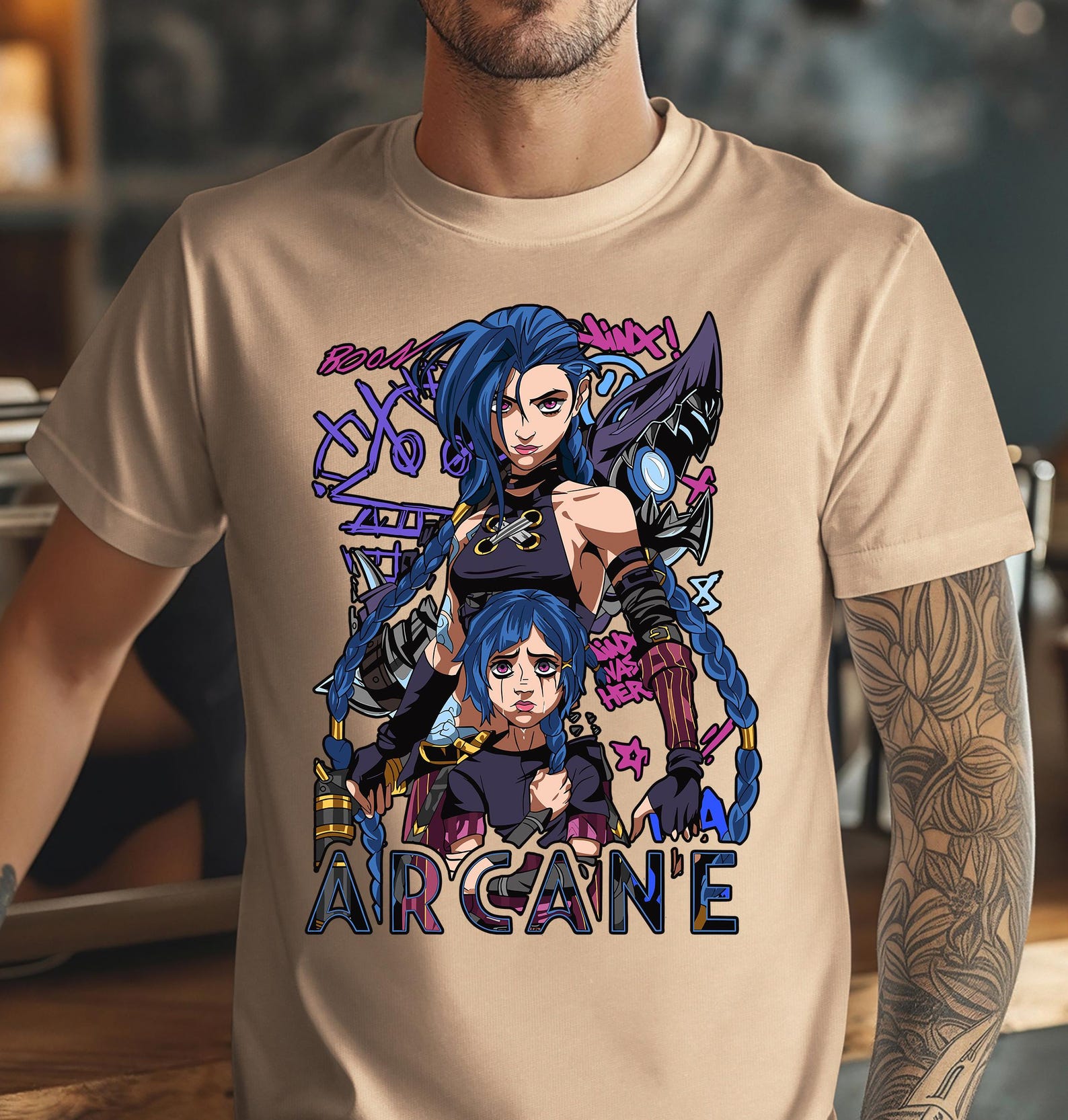 Jinx Shirt, League of Legends Shirt, Anime Graphic Tee, Streetwear ...