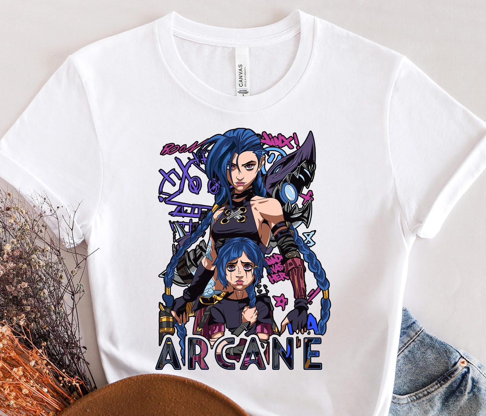 Jinx Shirt, League of Legends Shirt, Anime Graphic Tee, Streetwear ...