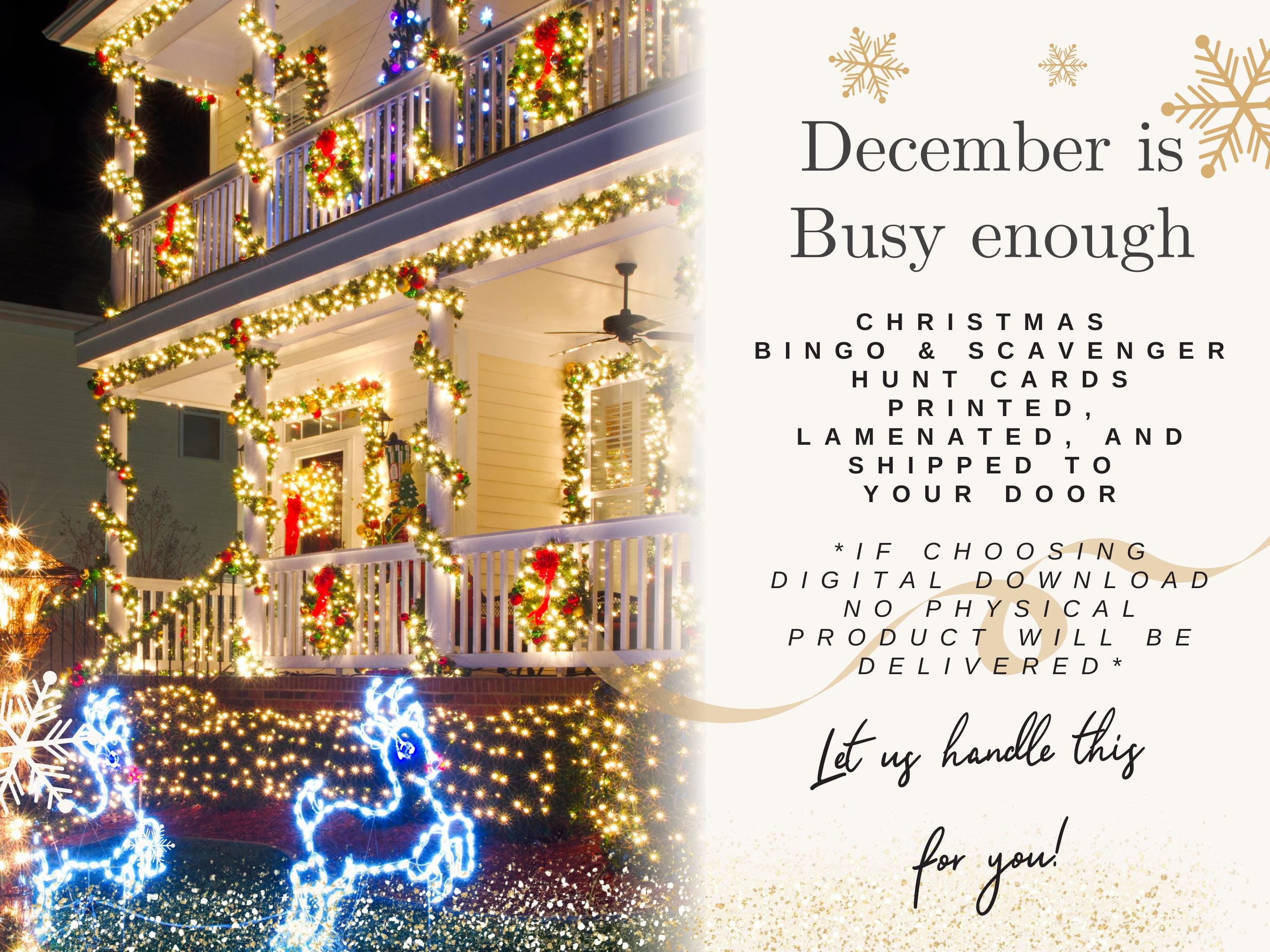 Christmas Light Bingo/scavenger Hunt - Family Game for Car Rides ...