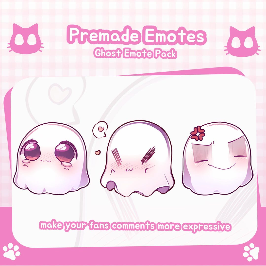Ghost Twitch Emotes – Kawaii Spooky PNG Set (instant Download) - Etsy