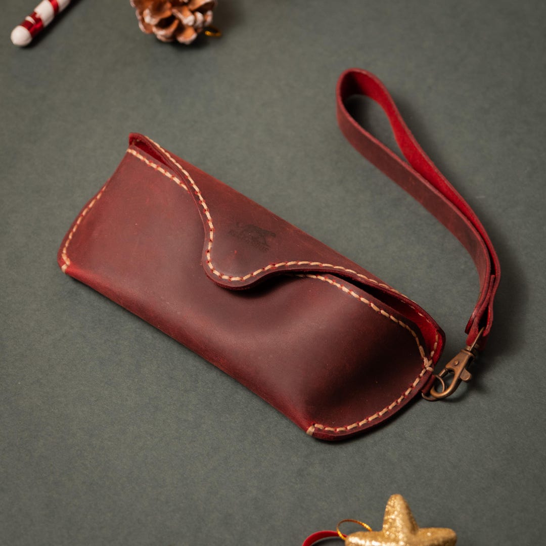 Glasses Sleeve Handmade Leather Sunglasses Holder With Handle Natural ...
