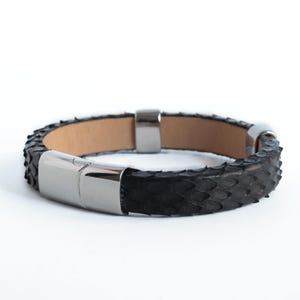 Stylish Luxury Bracelet Genuine Leather Snake Skin Leather Bracelet Gift for Her Elegant ...