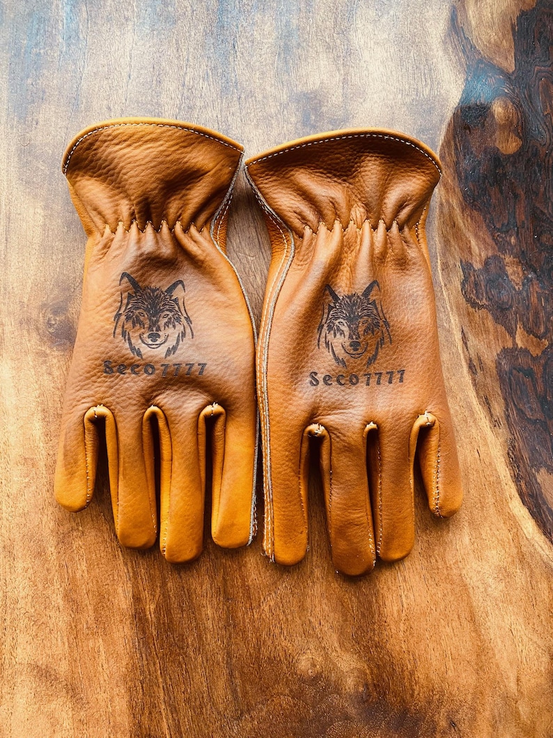 Handmade Leather Bushcraft Gloves – Waterproof Cowhide Camping - Etsy