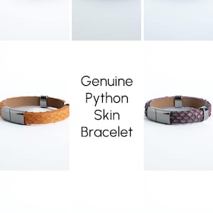 Stylish Luxury Bracelet Genuine Leather Snake Skin Leather Bracelet Gift for Her Elegant ...