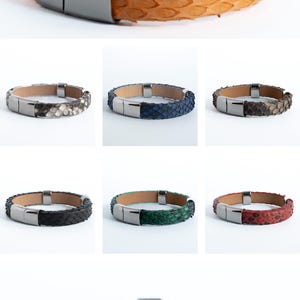 Stylish Luxury Bracelet Genuine Leather Snake Skin Leather Bracelet Gift for Her Elegant ...