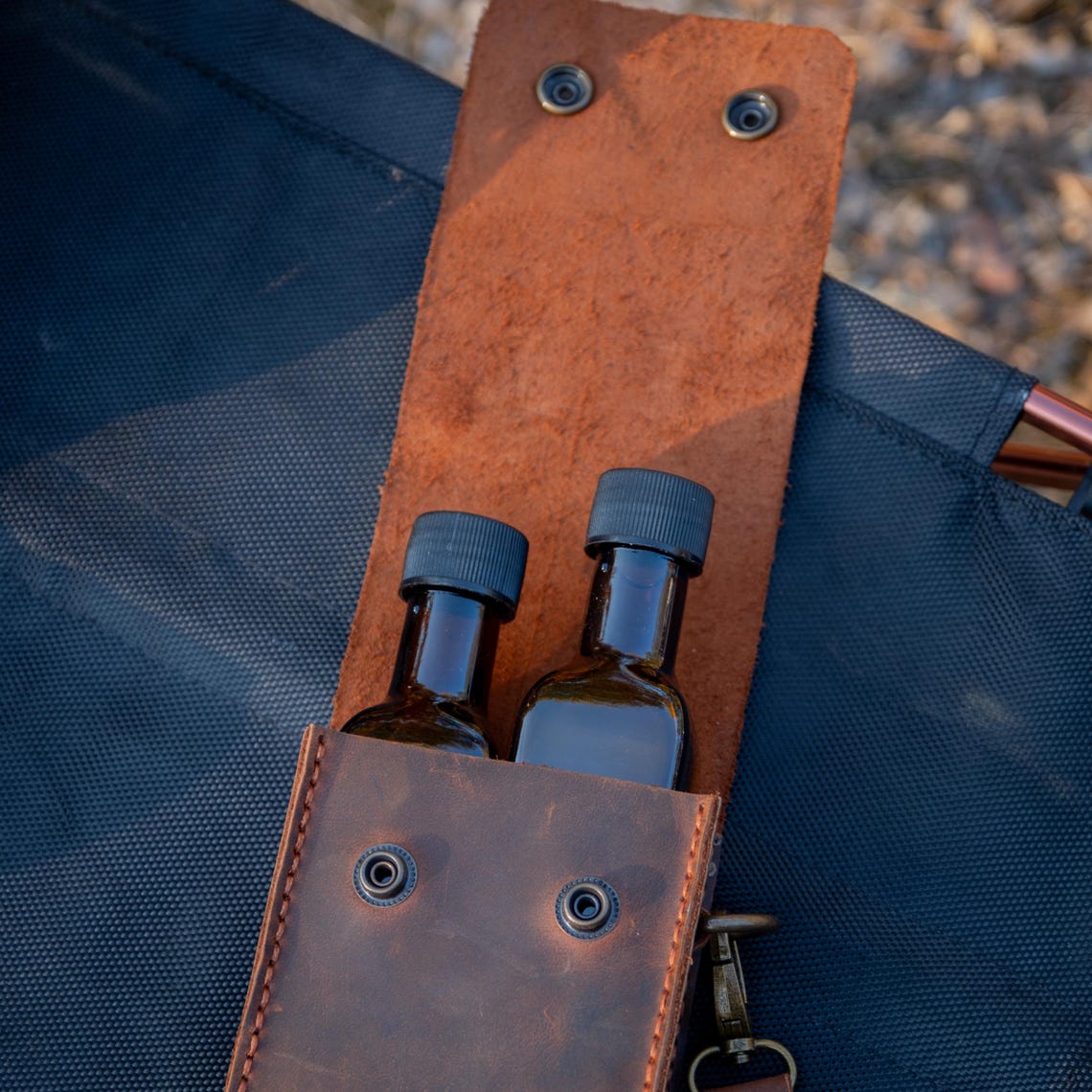 Handmade Leather Oil Bottle Bag – Rustic Cooking & Camping Accessory - Etsy