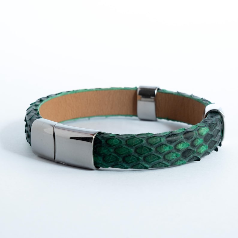 Stylish Luxury Bracelet Genuine Leather Snake Skin Leather Bracelet Gift for Her Elegant ...