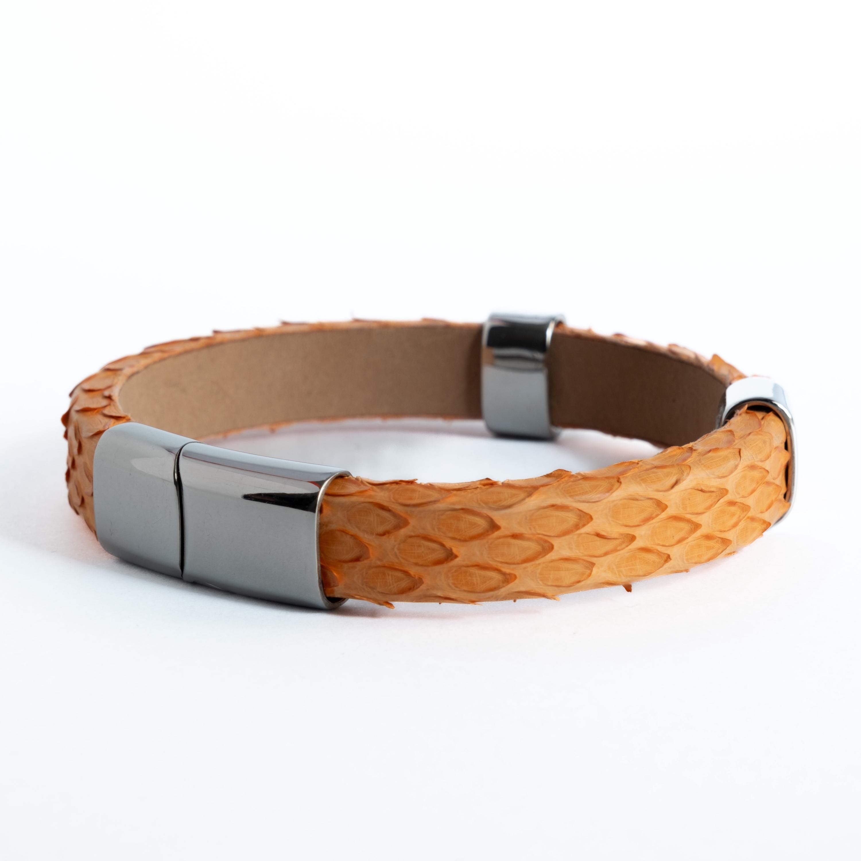 Stylish Luxury Bracelet Genuine Leather Snake Skin Leather Bracelet Gift for Her Elegant ...