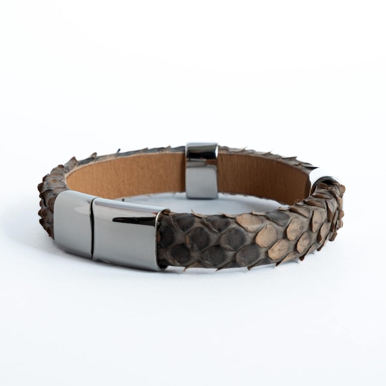 Stylish Luxury Bracelet Genuine Leather Snake Skin Leather Bracelet ...