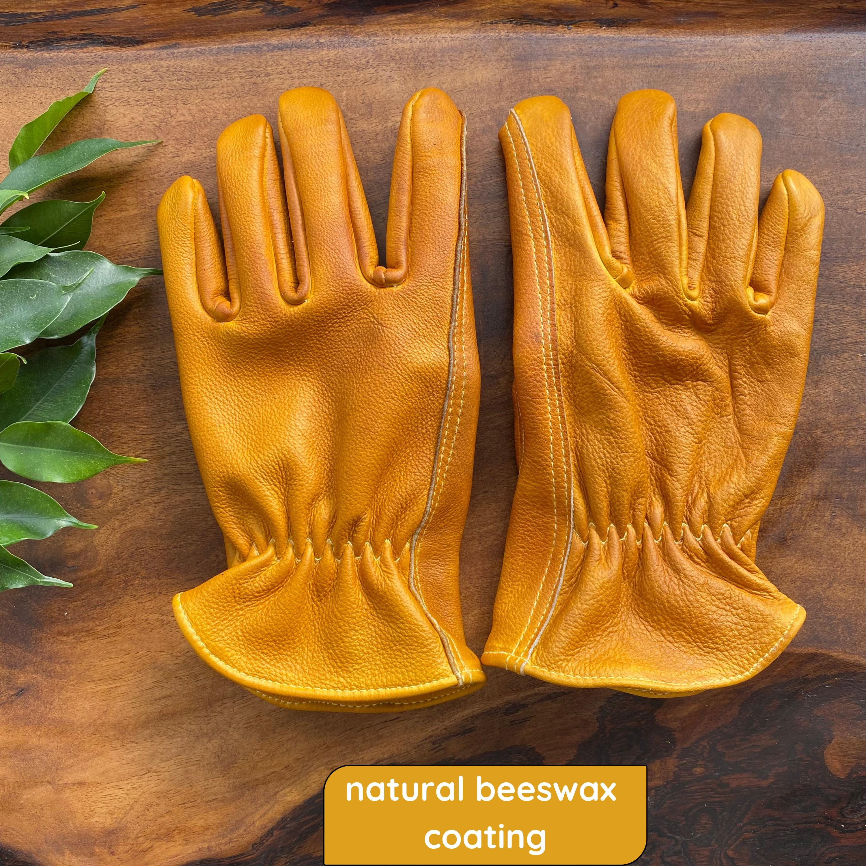 Handmade Leather Bushcraft Gloves – Waterproof Cowhide Camping ...