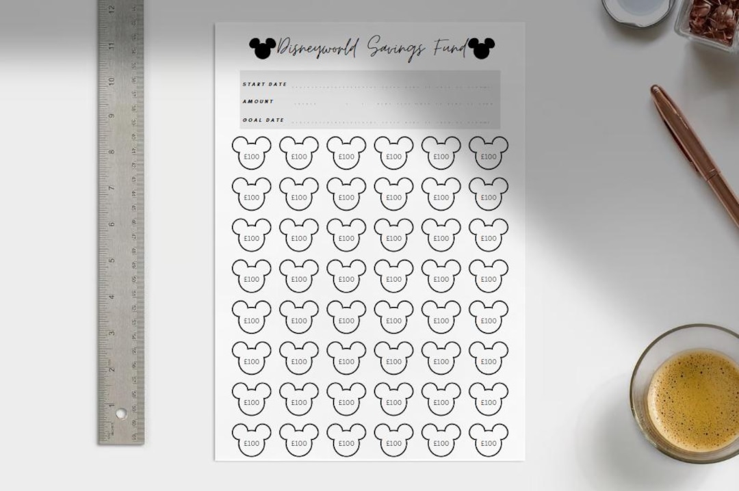 Disneyworld Savings Challenge 100 - Etsy