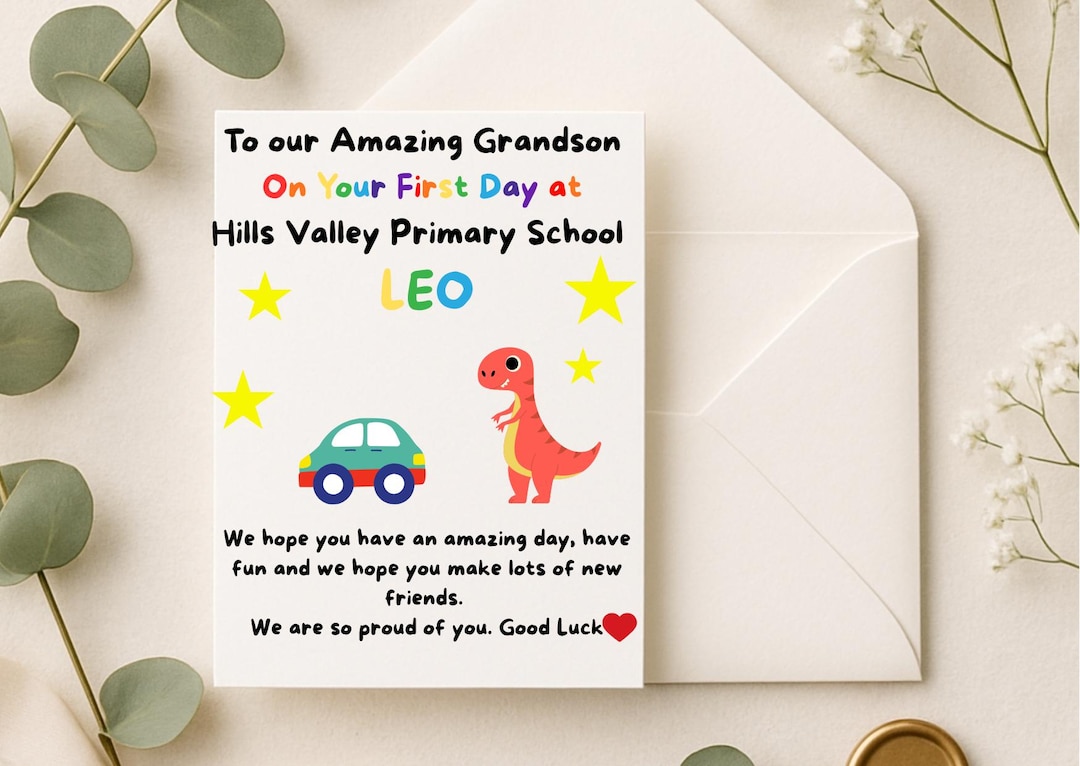 Personalised First Day of School Card | First Day in Year 1, Reception ...