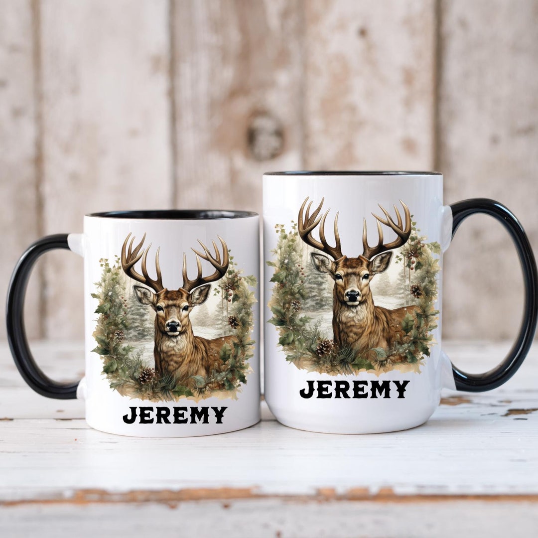 Personalized Whitetail Buck Coffee Mug: Wildlife Hunter Gift - Etsy