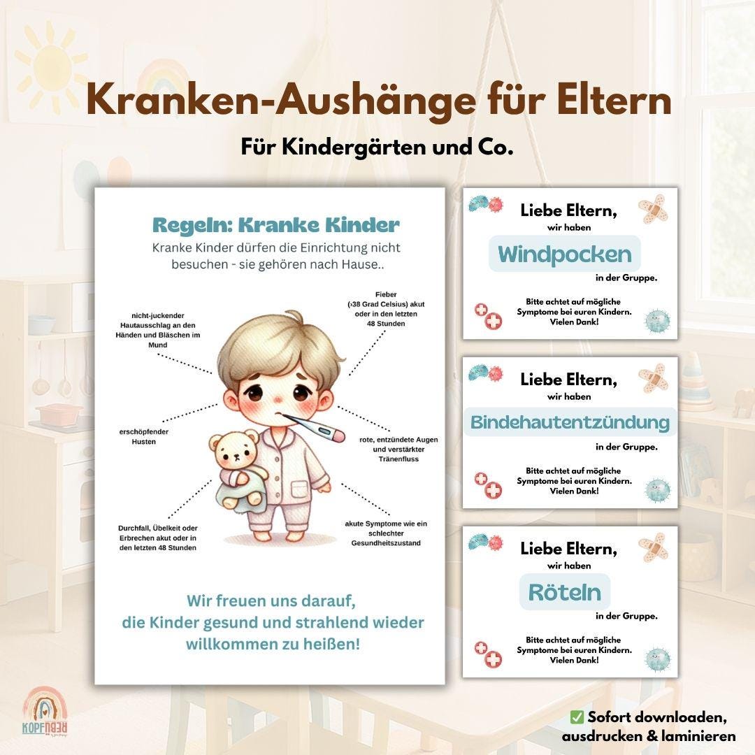 11 Sick Notice Templates for Kindergartens | Information Board for ...