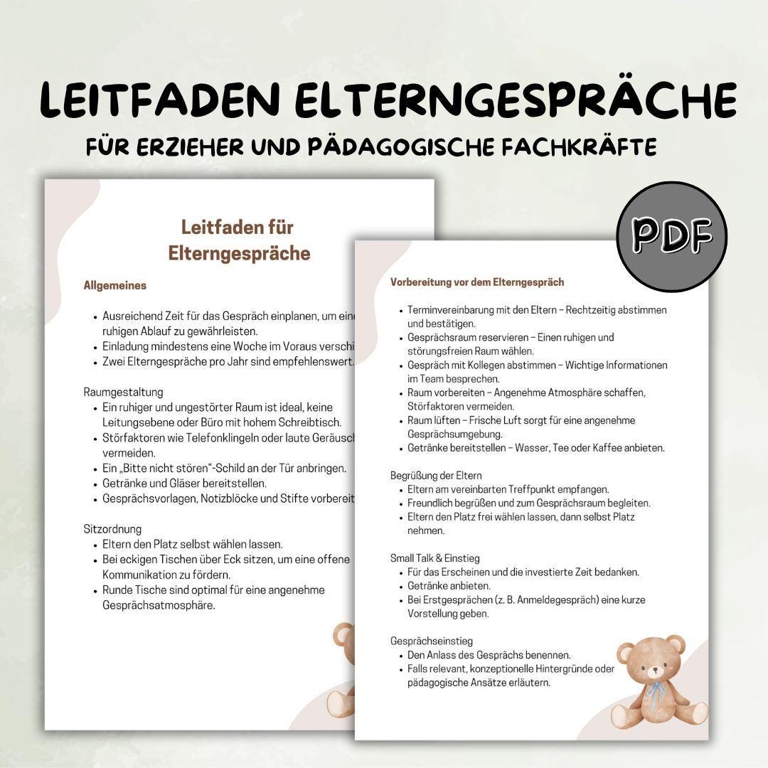 Kindergarten Entwicklungsgespräch Elterngespräch PDF Vorlage Kita - Etsy