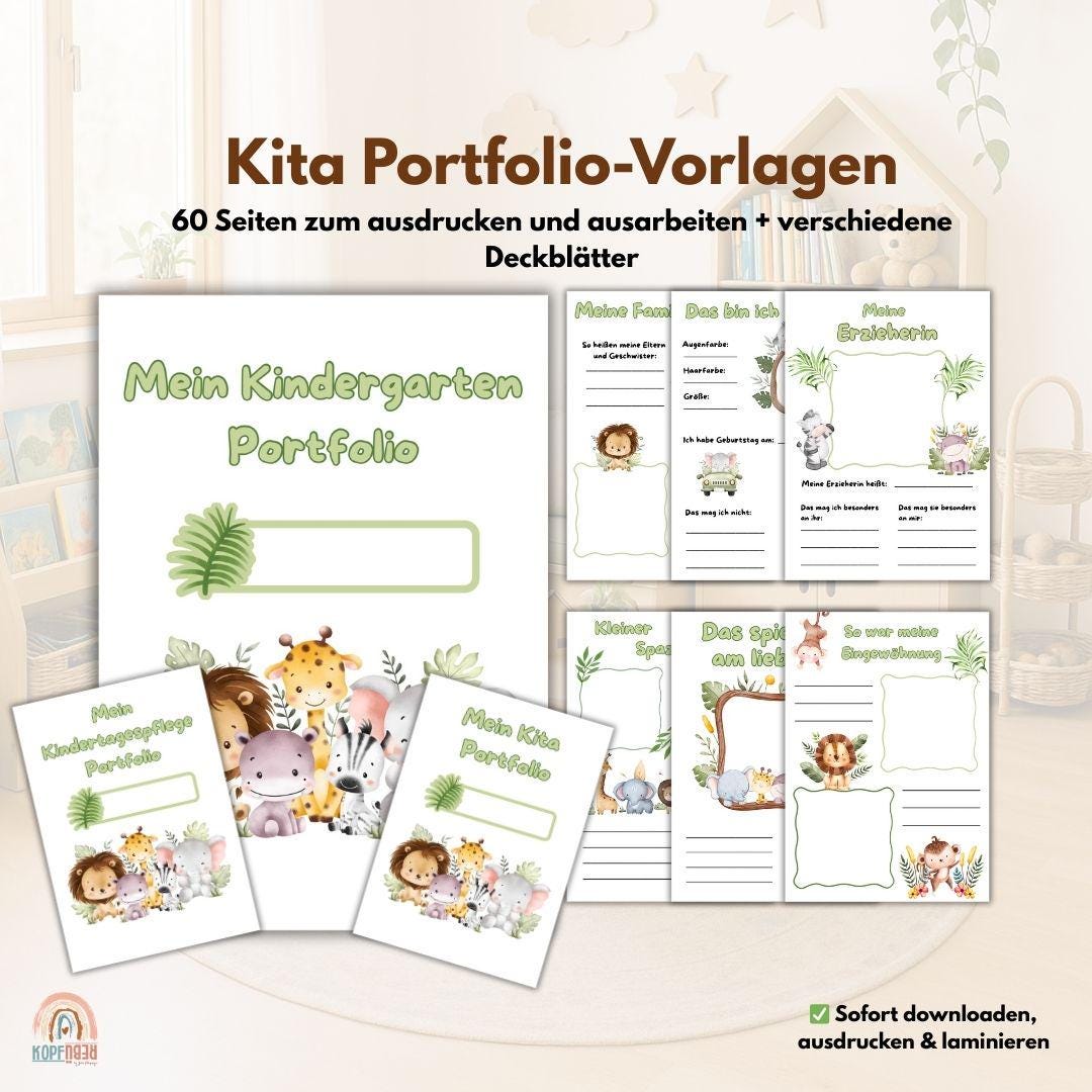 Kindergarten Portfolio Templates | Templates for Educators and ...