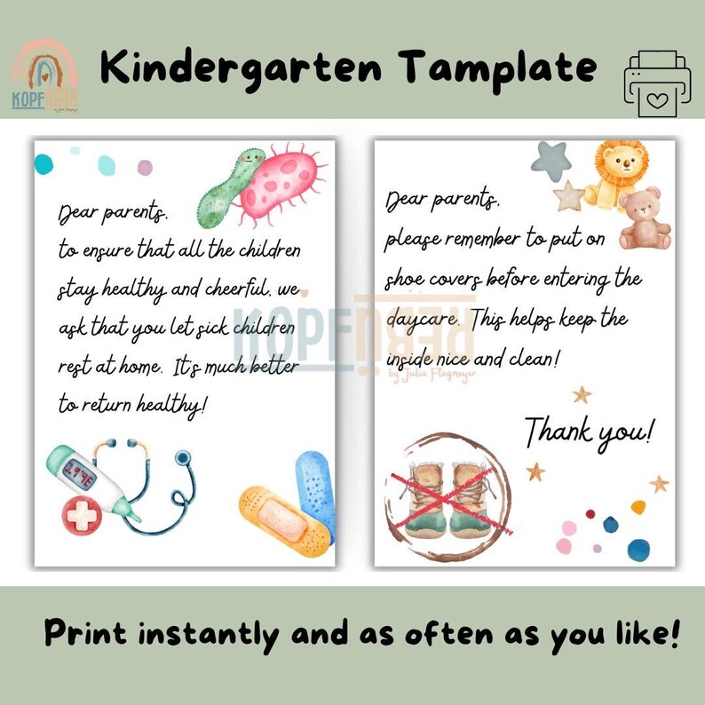 ENGLISH 10 Kindergarten Notice Templates | Info Board PDF | Door Signs ...