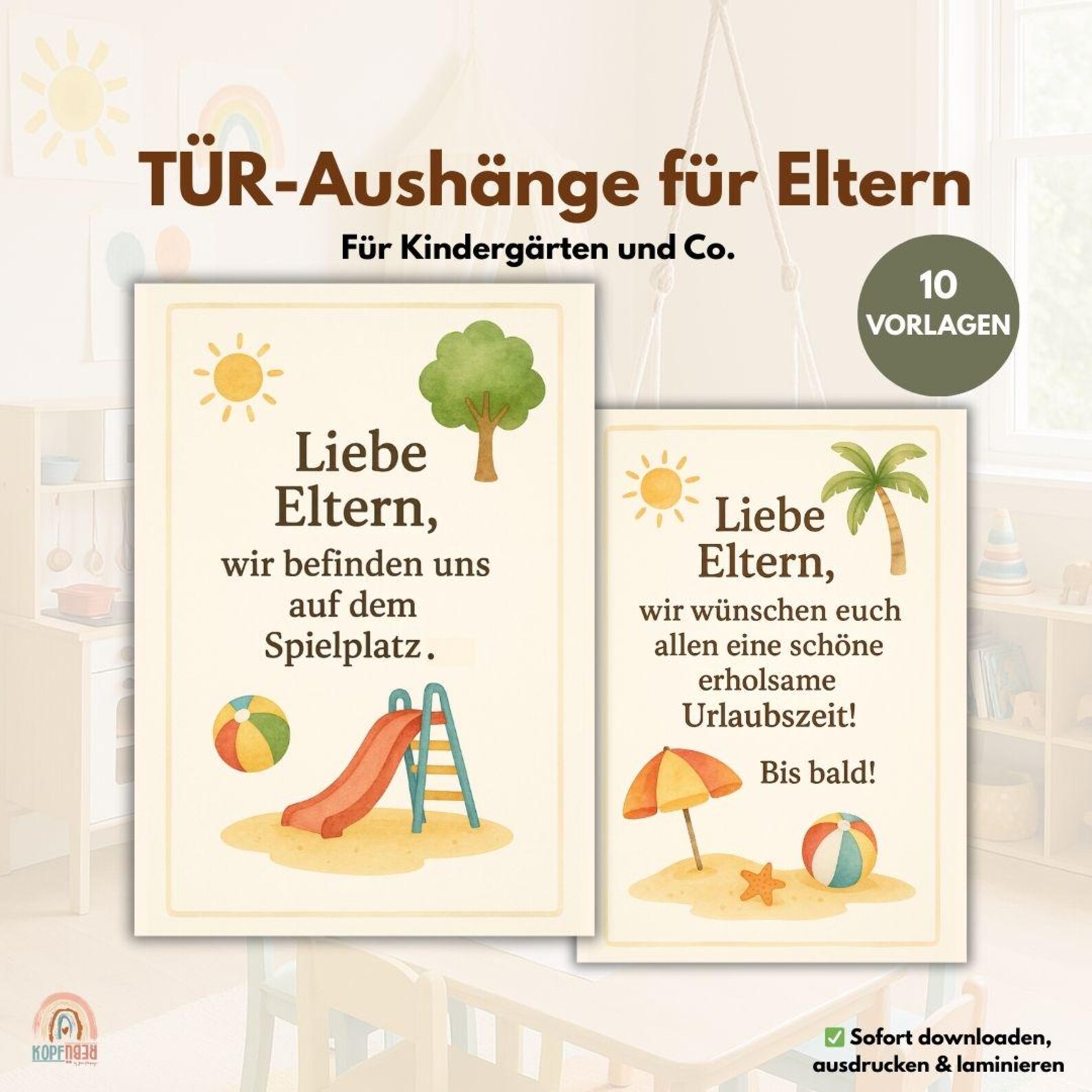 10 Kindergarten Notice Templates | Information Board for Daycare ...