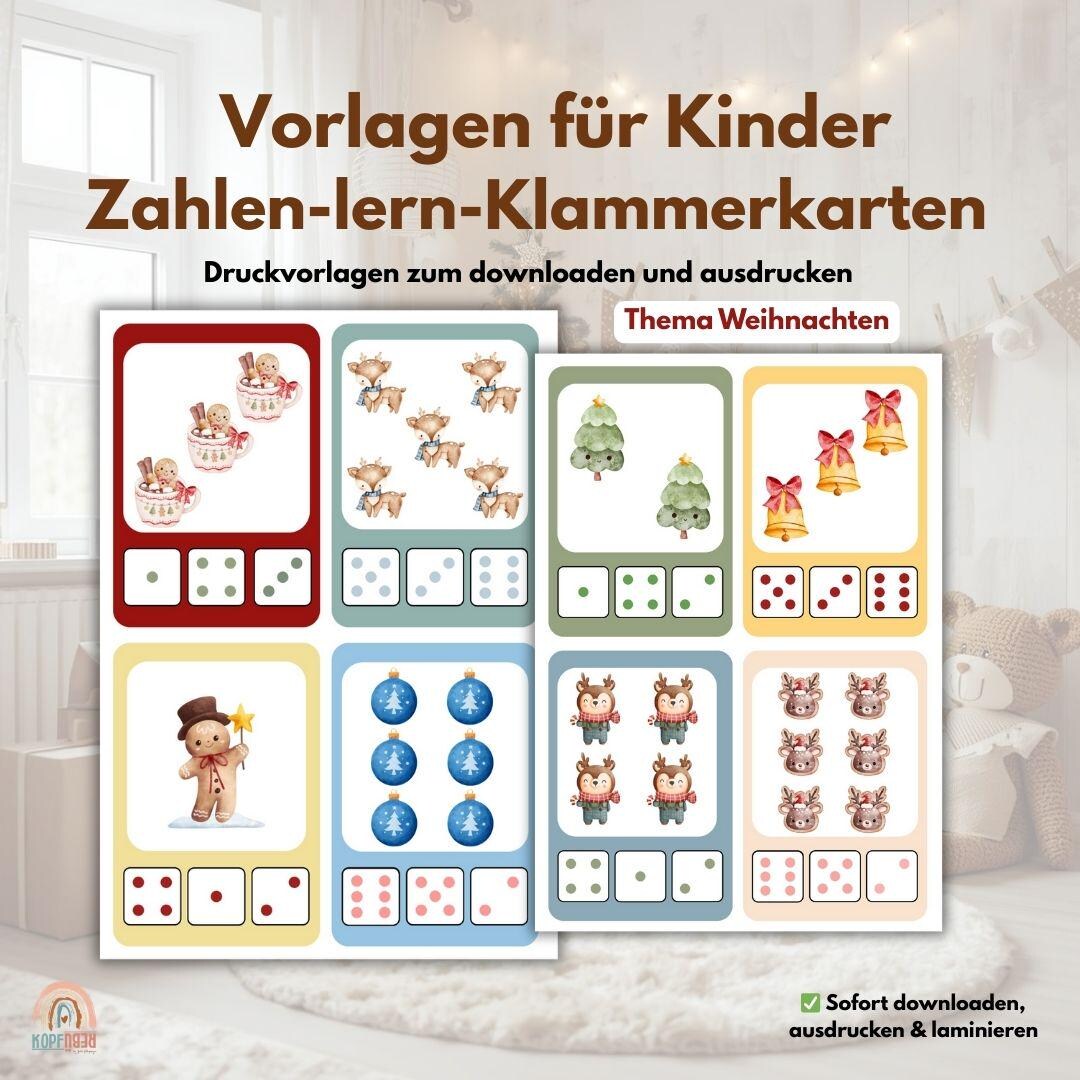 Kindergarten Clothespin Cards | PDF Templates | Families | Number ...