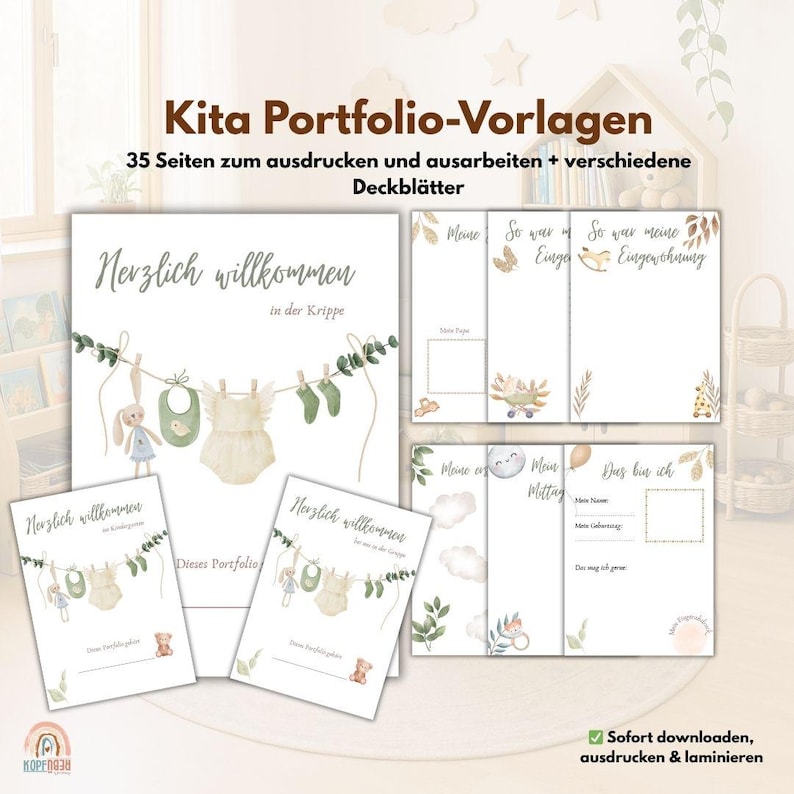 Kindergarten Portfolio Templates | Templates for Educators / Nursery ...