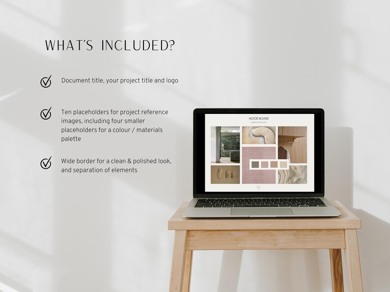 Minimalist Mood Board Template: Interior Design Presentation (A3, A4 ...