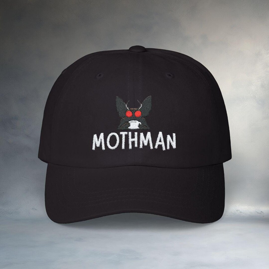 Embroidered Mothman Hat, Embroidered Cryptid Hat, Mothman, Bigfoot ...