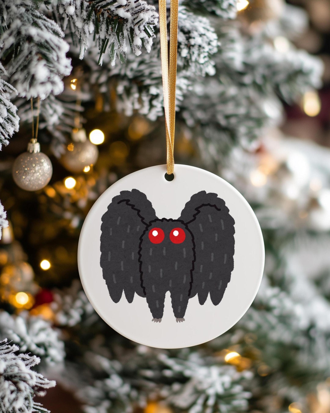 Mothman Christmas Ornament Cryptid Christmas Cryptozoology Strange Art Harbinger of Doom Funny ...