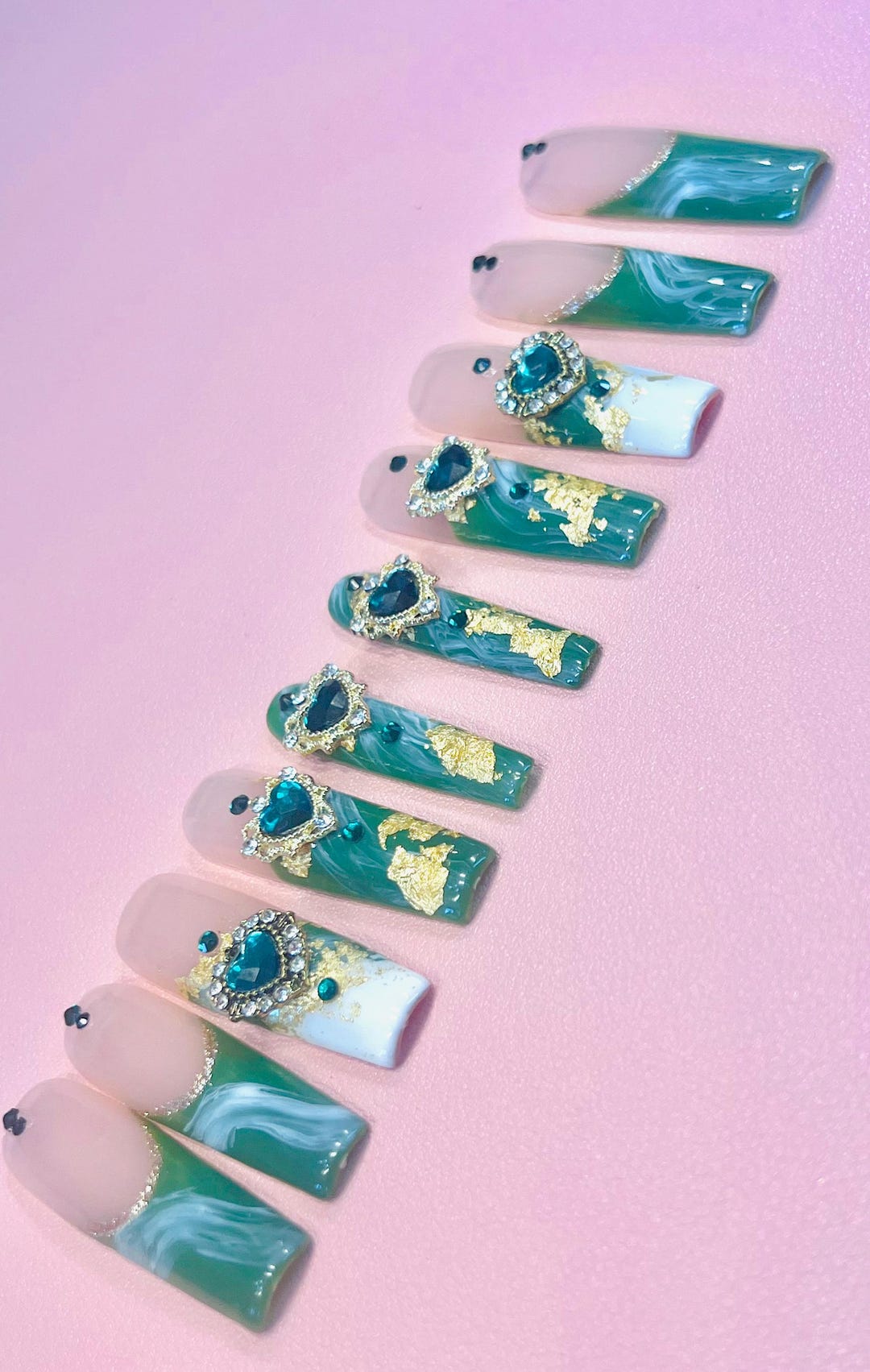 Long Square Reusable Press on Nail Set - Etsy