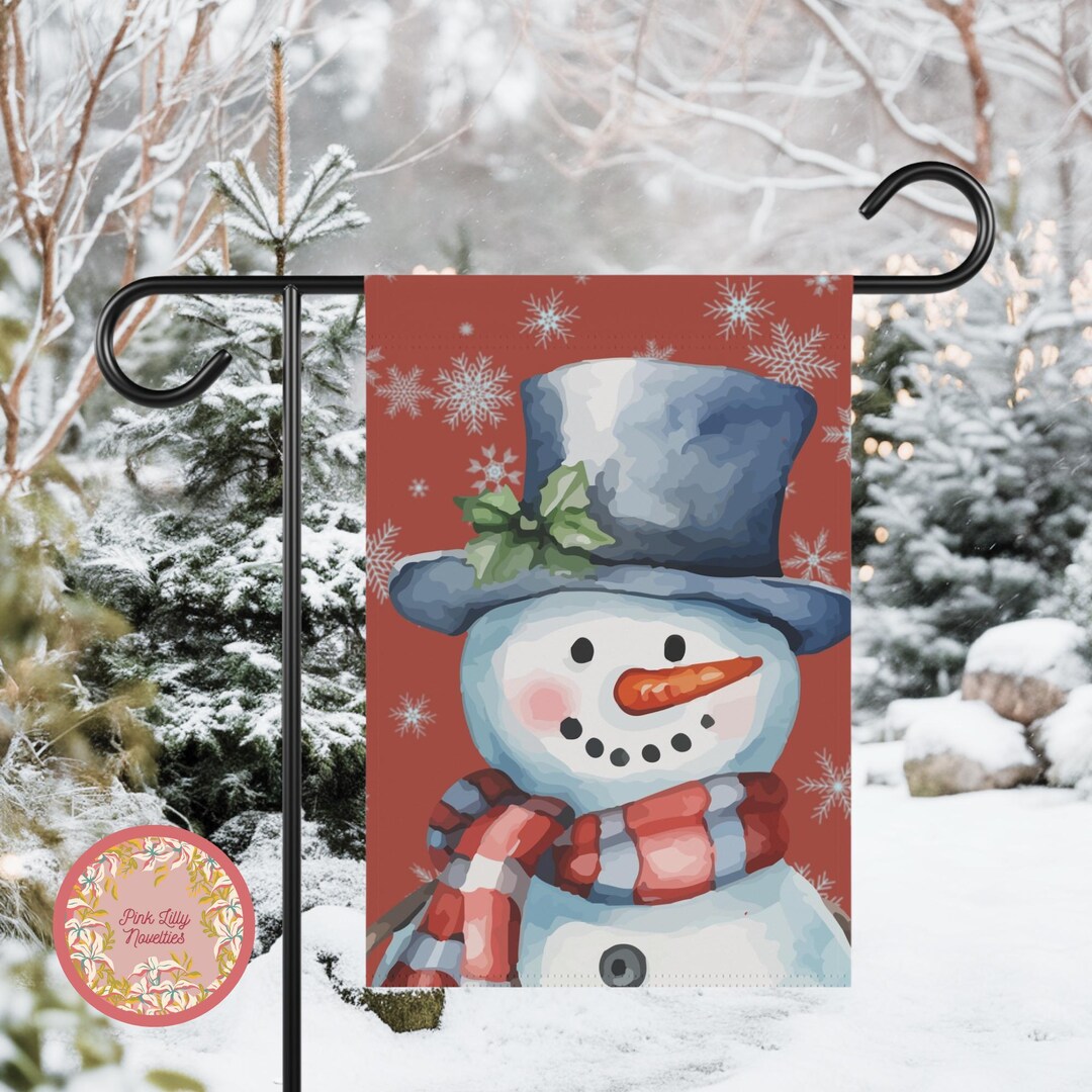Christmas Snowman Garden Flag Decorator Christmas Winter Garden Flag ...