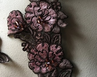 Velvet flower applique | Etsy