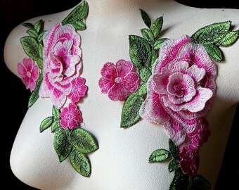3 Pink Rose Appliques Iron on for Garments, Costume Design IRON 50 - Etsy