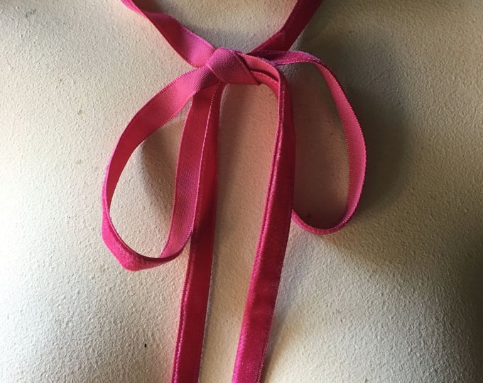 3 yds. HOT Pink Velvet Ribbon 3/8 wide for Bridal | Etsy