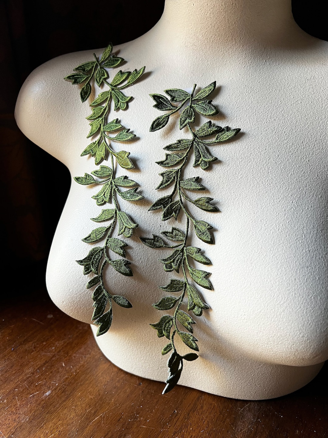 2 GREEN Vine Appliques Iron on for Lyrical Costumes, Cosplay, Garments ...