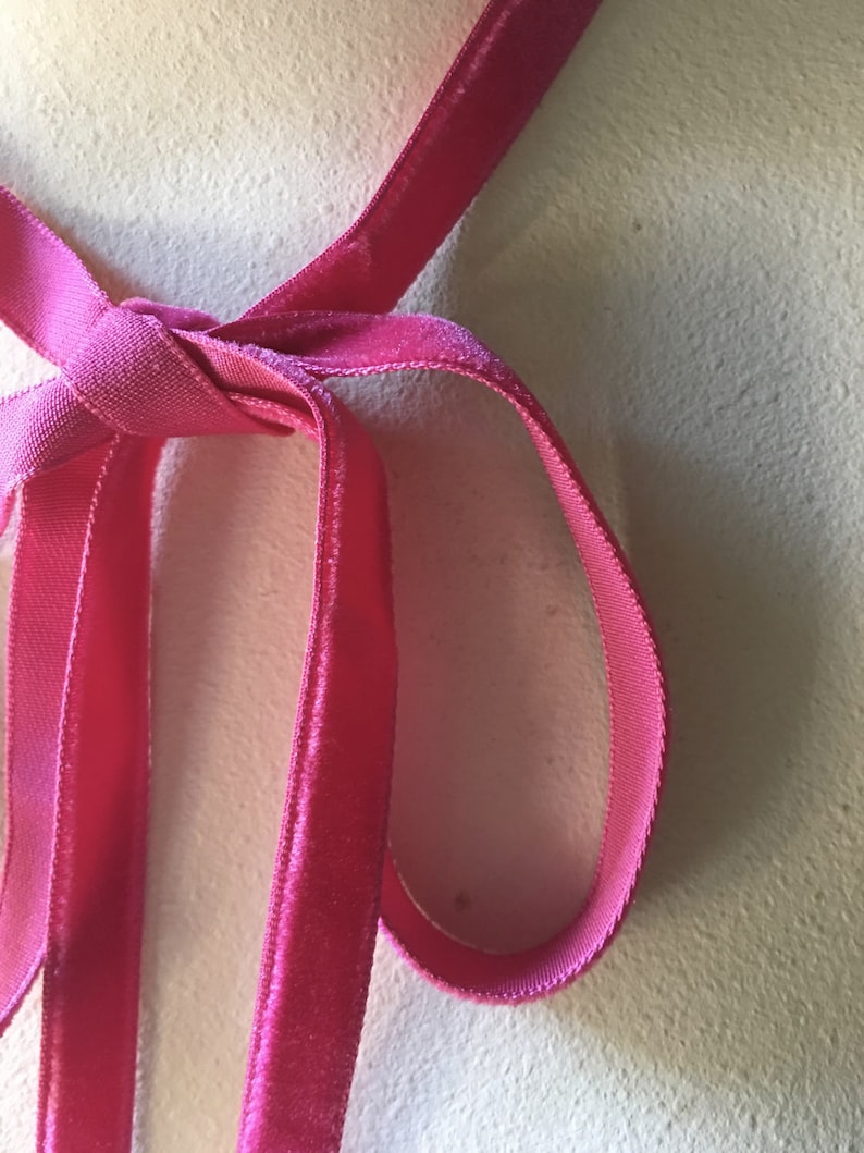 3 yds. HOT Pink Velvet Ribbon 3/8 wide for Bridal | Etsy