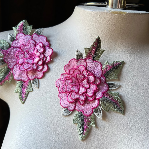 Pink Rose Applique - Etsy