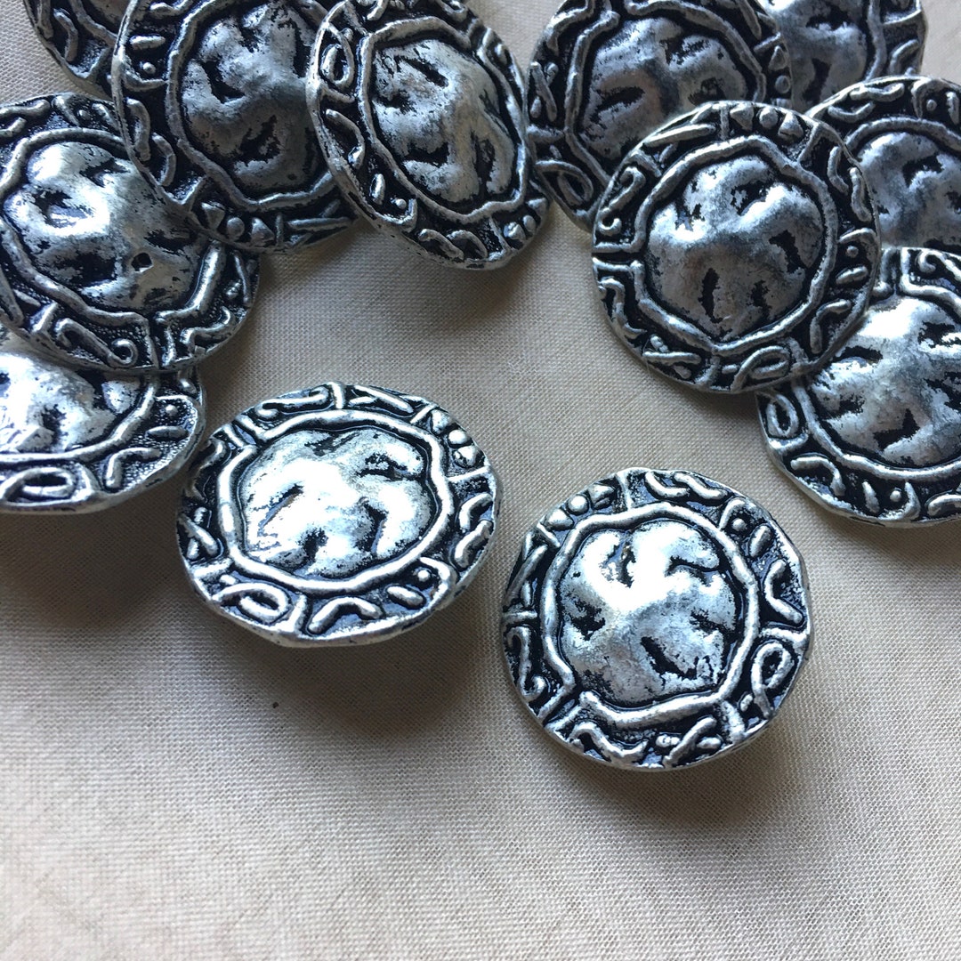 7 Western Style Metal Buttons 36L 23mm for Garments, Jewelry Design ...