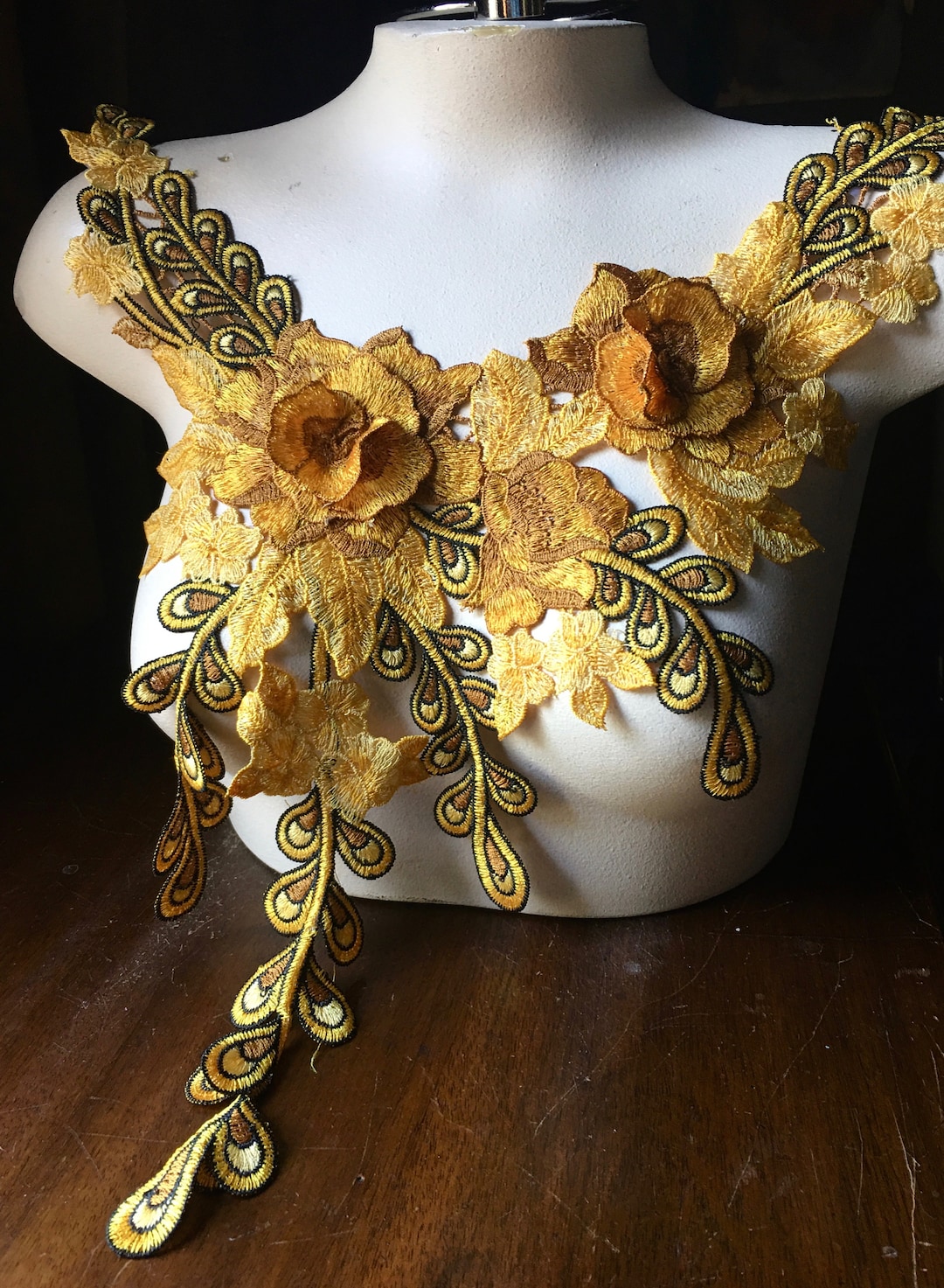 YELLOW Rose Applique 3D Lace for Garments, Costume Design CA 945 - Etsy