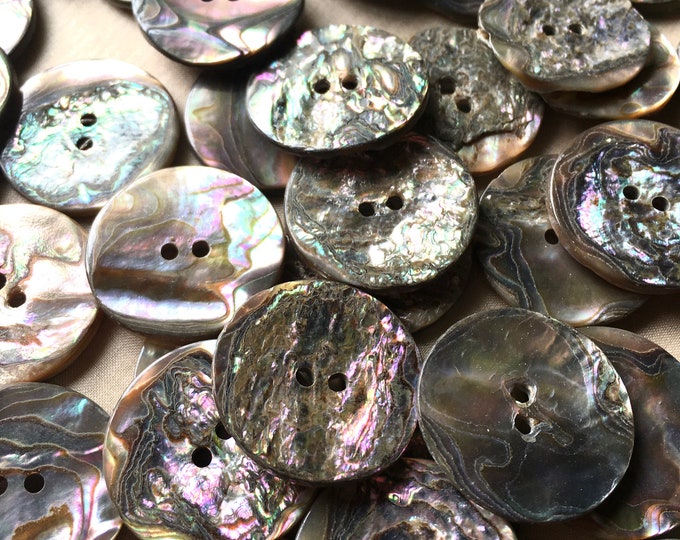 6 Abalone Buttons 44L 28mm for Knitting, Jewelry, Garments, Crafts BU ...