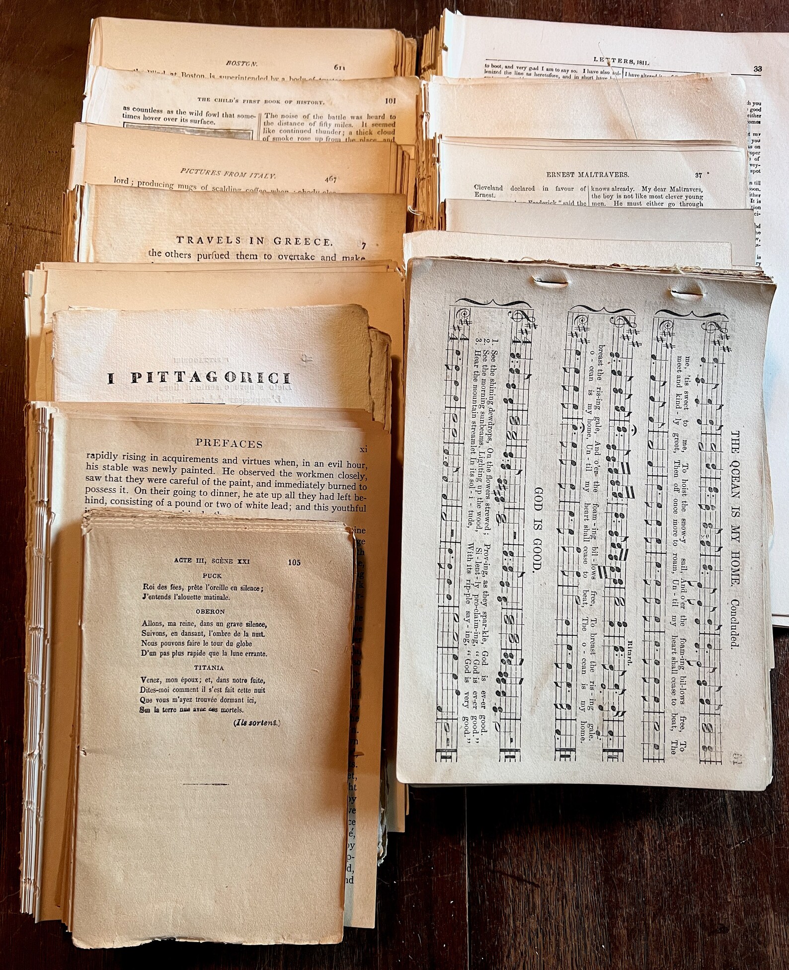 Antique Paper Book Pages 1700's to Early 1900's for - Etsy