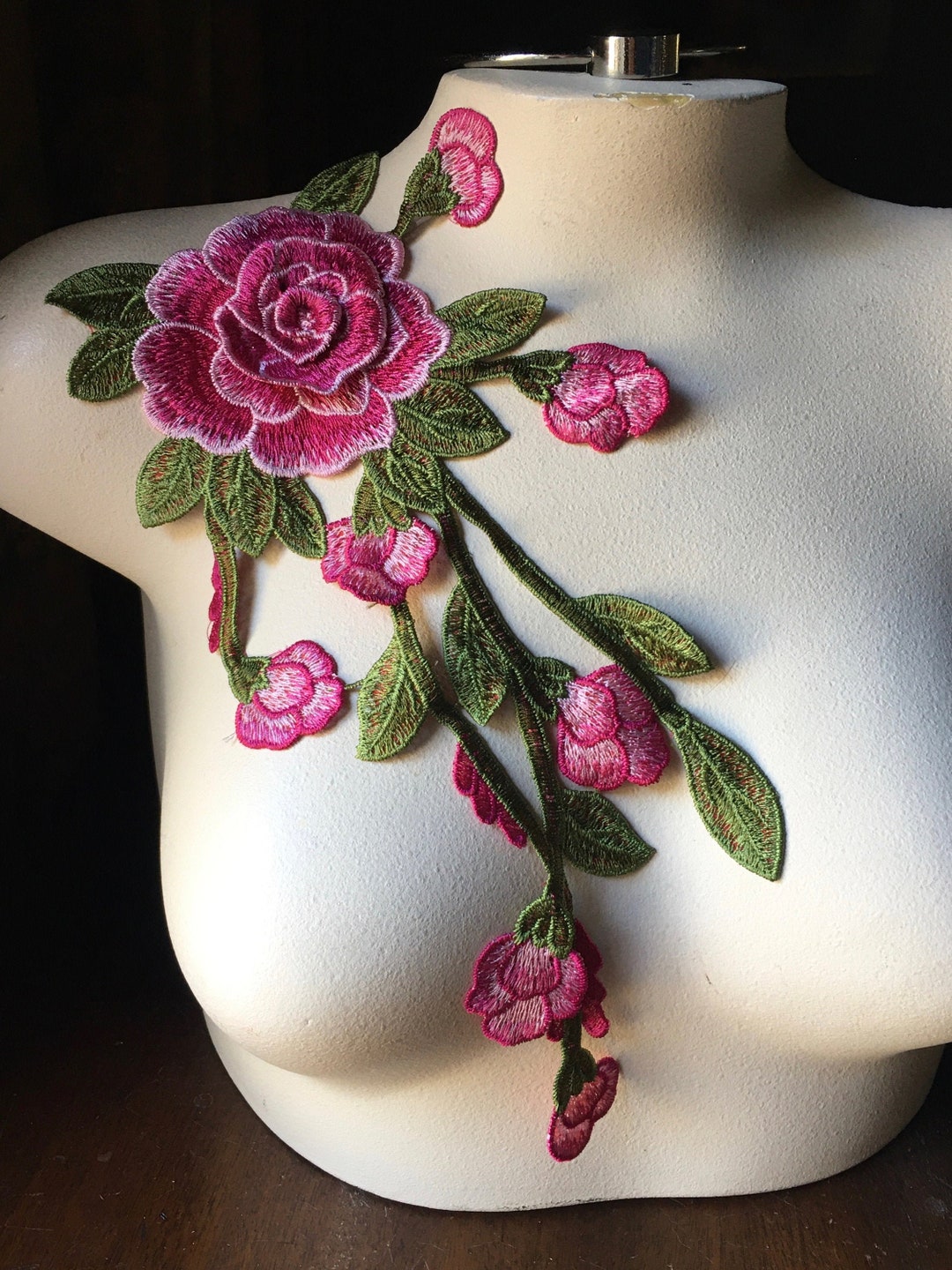 Pink 3D Rose Applique: Floral Costume Design CA 947 - Etsy
