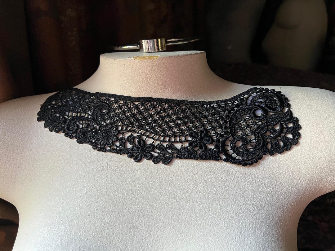 Single Black Lace Collar RBG Applique Made in USA Lace Jewelry, Costume ...