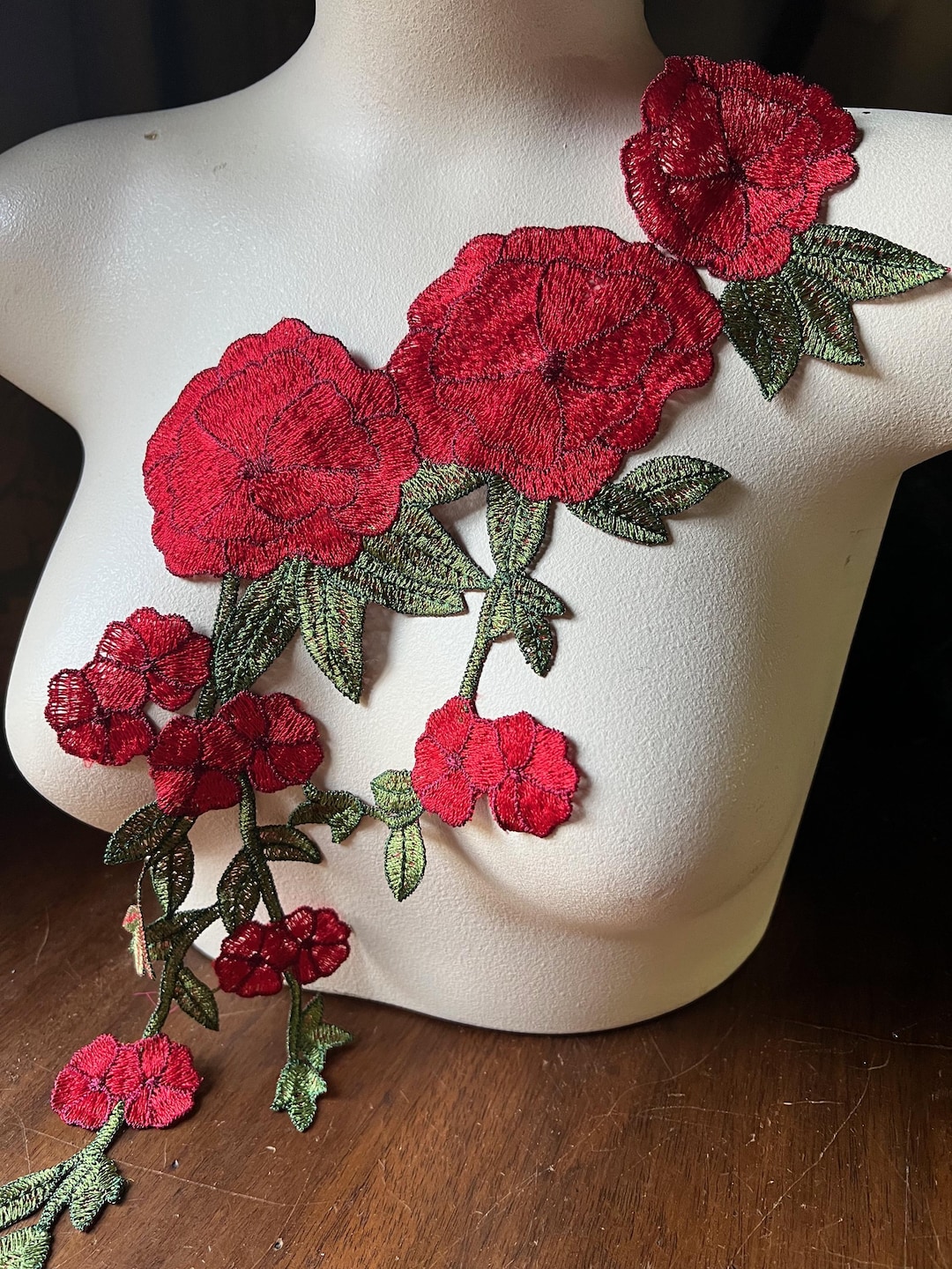 Red Rose Applique for Garments, Costume Design CA 1015 - Etsy
