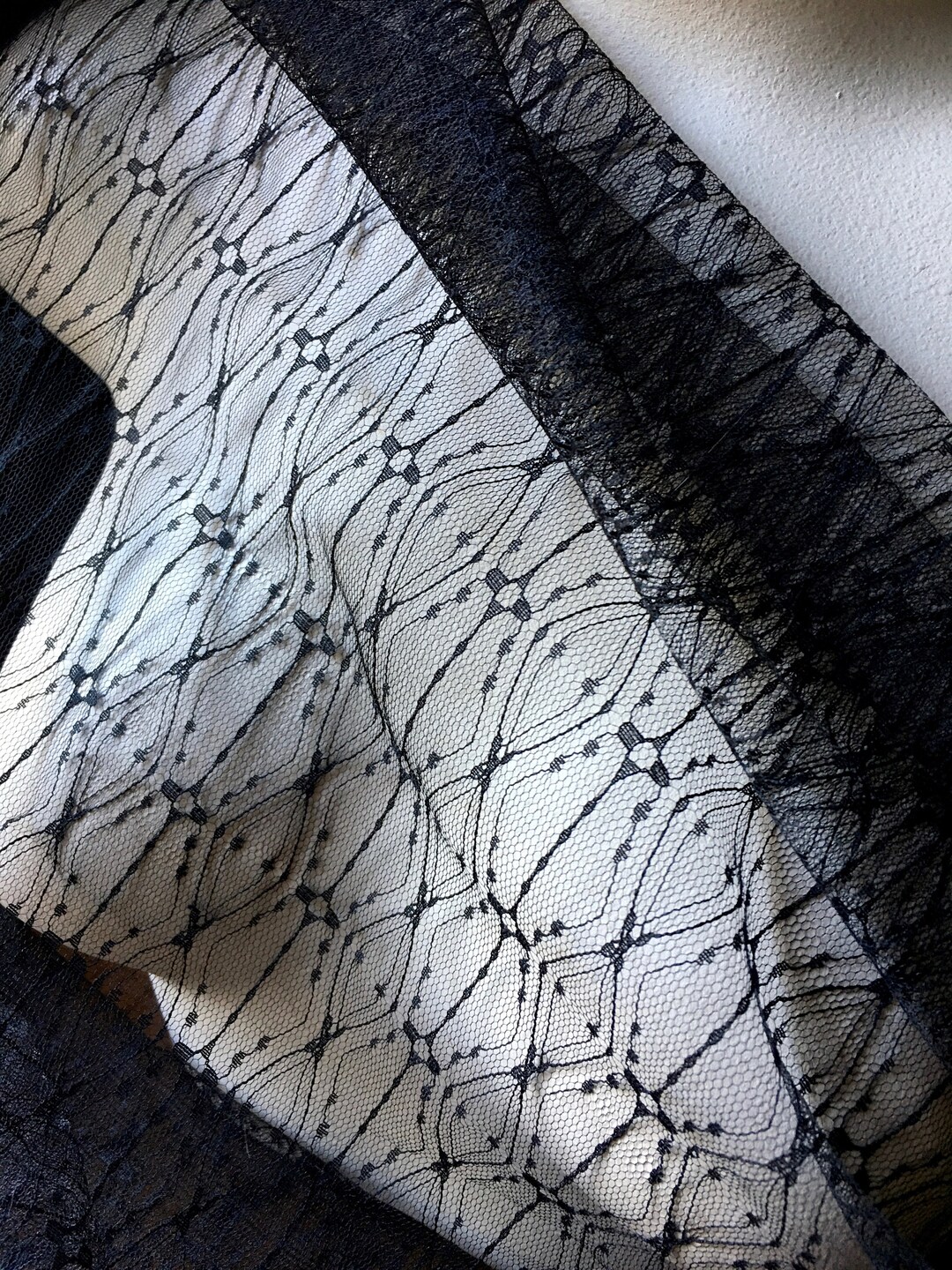 BLACK LACE NETTING for Garments, Millinery, Veils, Capes, Costumes - Etsy