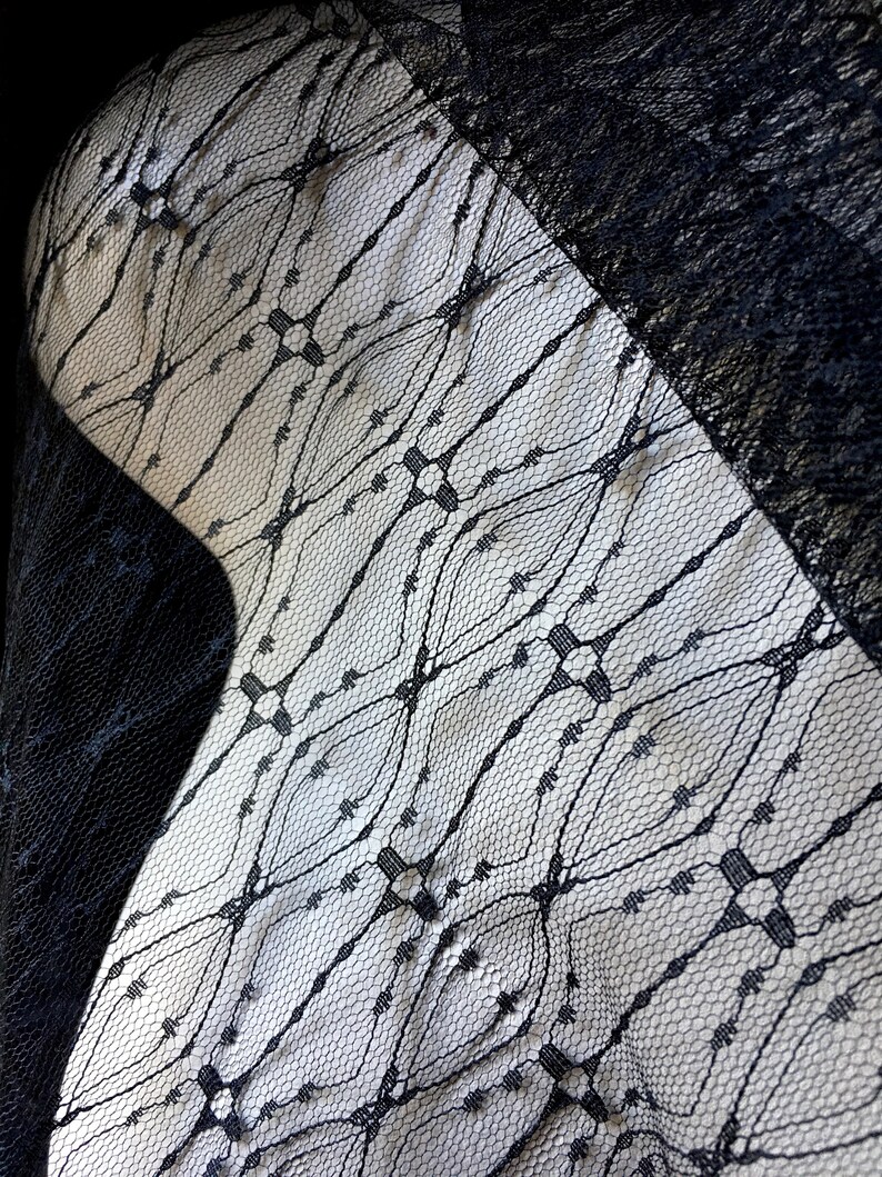BLACK LACE NETTING for Garments Millinery Veils Capes - Etsy