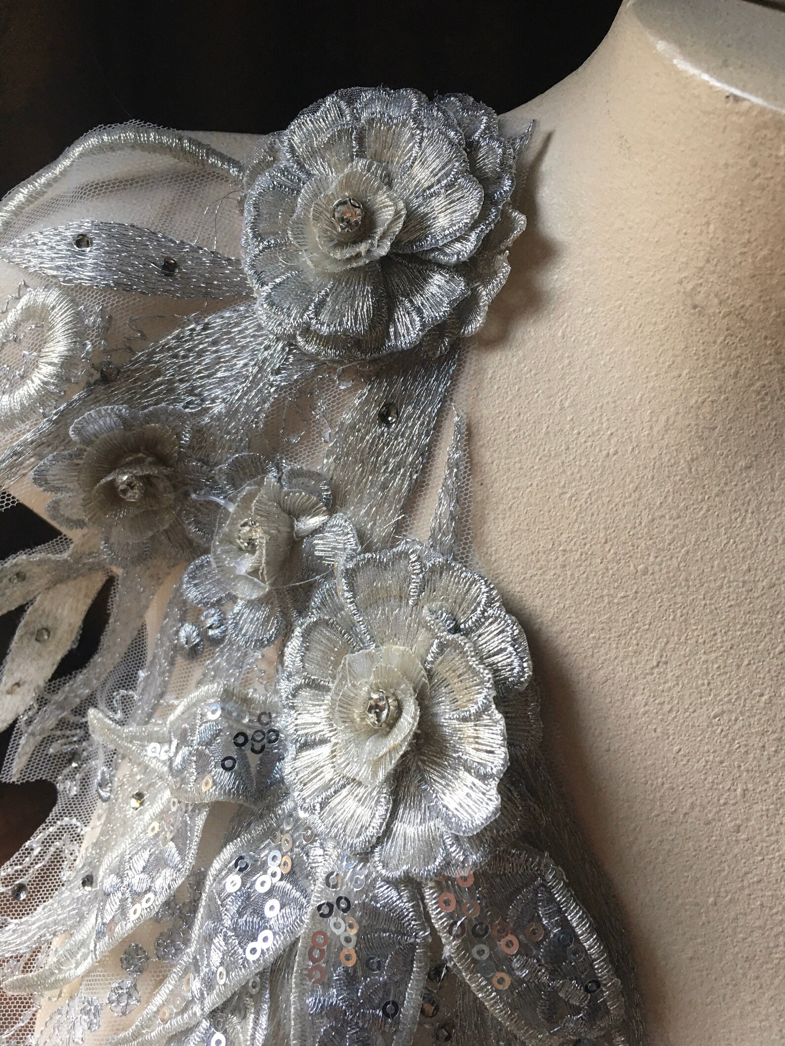 SILVER 3D Applique 1 Beaded and Embroidered for Lyrical - Etsy